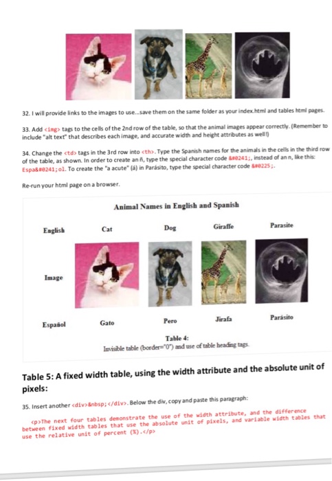 Solved HTML Exercise: Tables 1 Lab Assignment Overview In | Chegg.com Solved HTML Exercise: Tables 1 Lab Assignment Overview In | Chegg.com