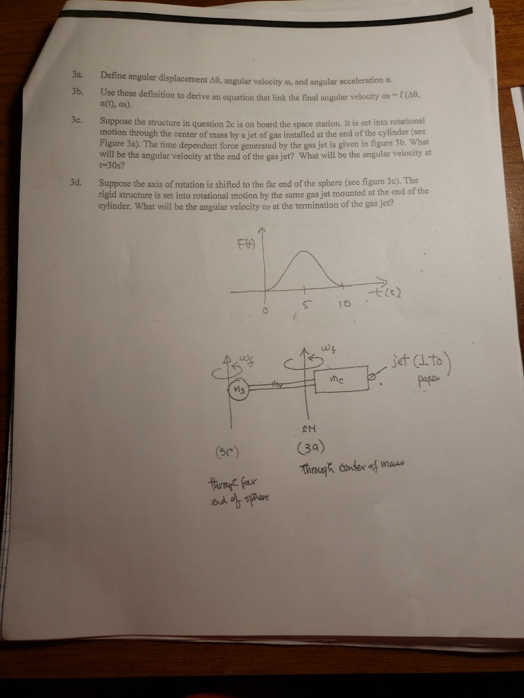 Solved 3a. 3b. Denne angular displacement A0, angular | Chegg.com