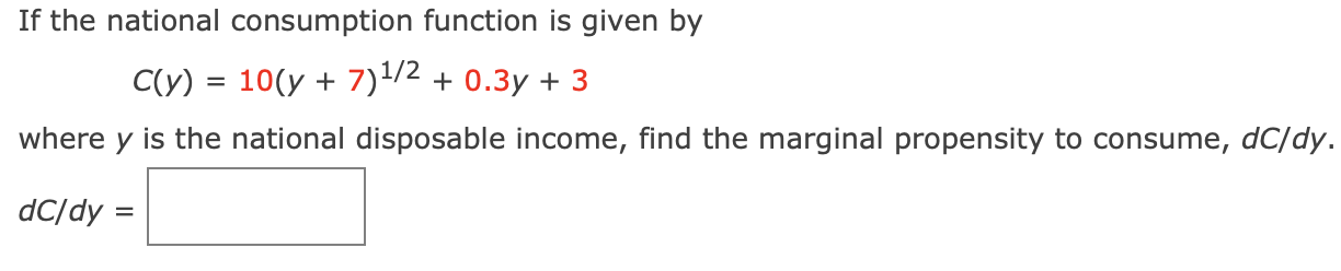 Solved If ﻿the national consumption function is ﻿given | Chegg.com