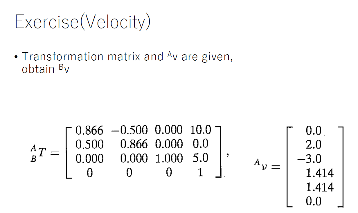 Exercise (Velocity) Transformation matrix and Av are | Chegg.com