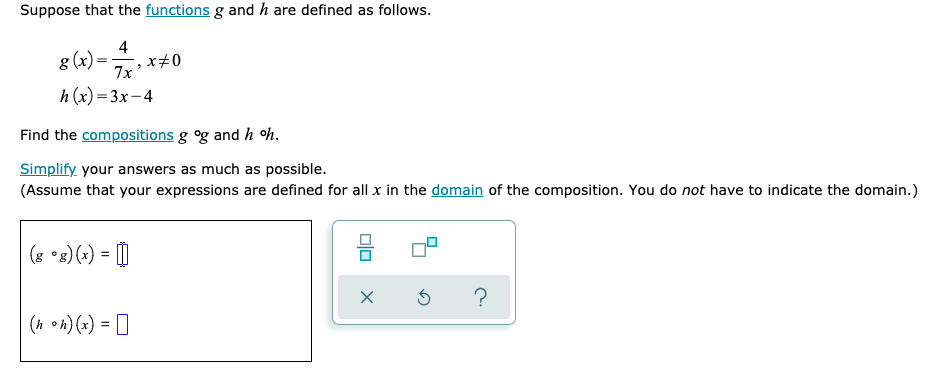 Solved Suppose That The Functions G And H Are Defined As