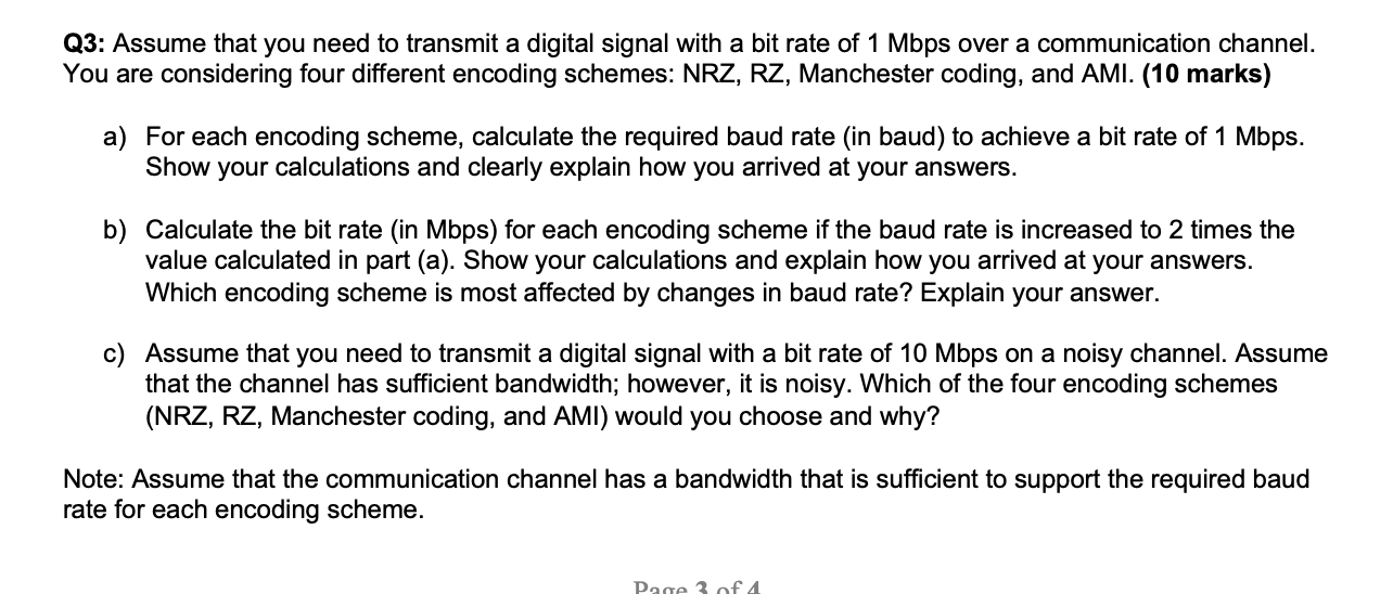 Solved Q3: Assume that you need to transmit a digital signal | Chegg.com