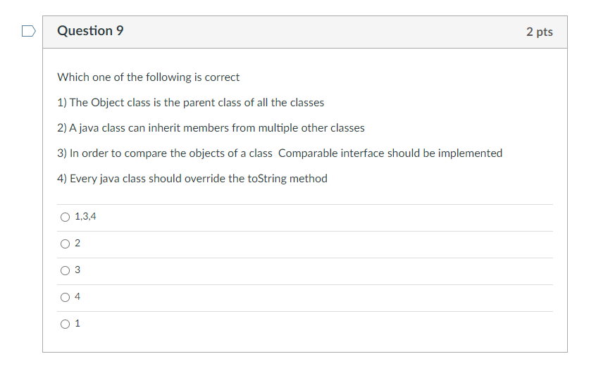 Solved Question 9 2 pts Which one of the following is | Chegg.com