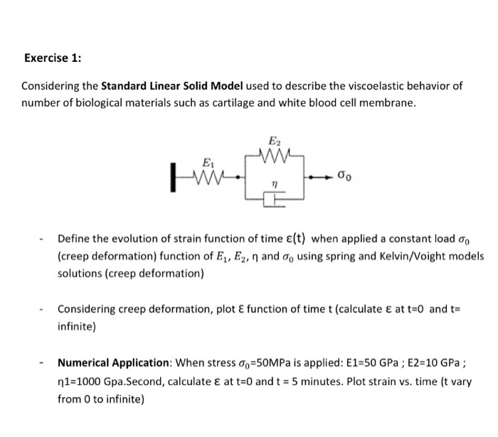 Solved Considering the Standard Linear Solid Model used to | Chegg.com