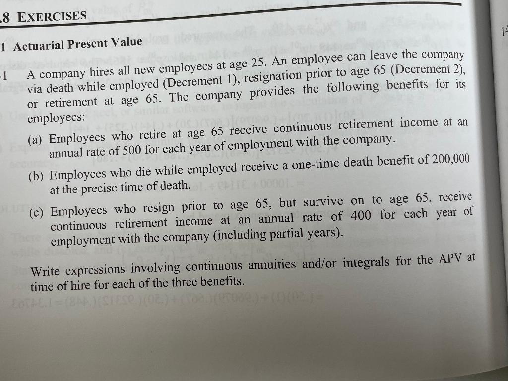 Actuarial Present Value A Company Hires All New