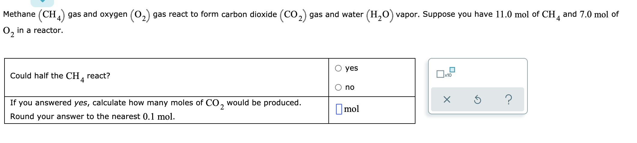 Solved Methane (CH4) gas and oxygen (02) gas react to form | Chegg.com