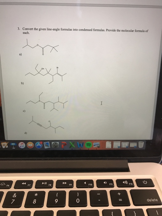 Solved 3. Convert the given line-angle formulas into | Chegg.com