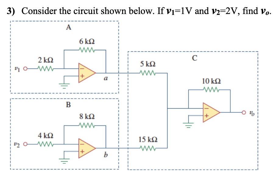 Solved 3) Consider the circuit shown below. If \\( | Chegg.com