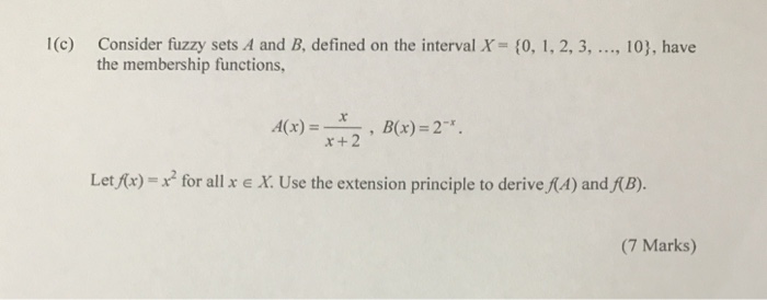 Solved (c) Consider fuzzy sets A and B, defined on the | Chegg.com