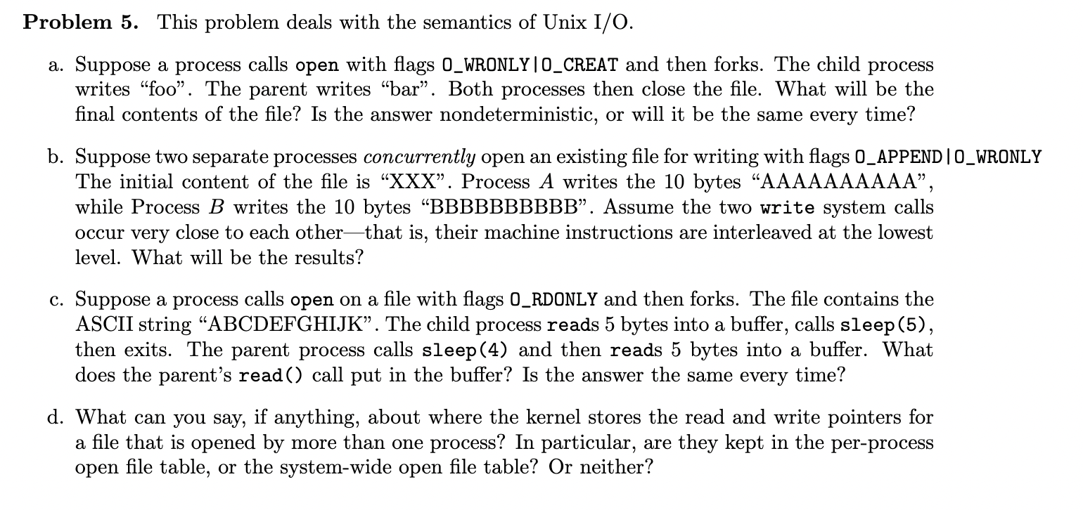 Solved Problem 5. This problem deals with the semantics of | Chegg.com