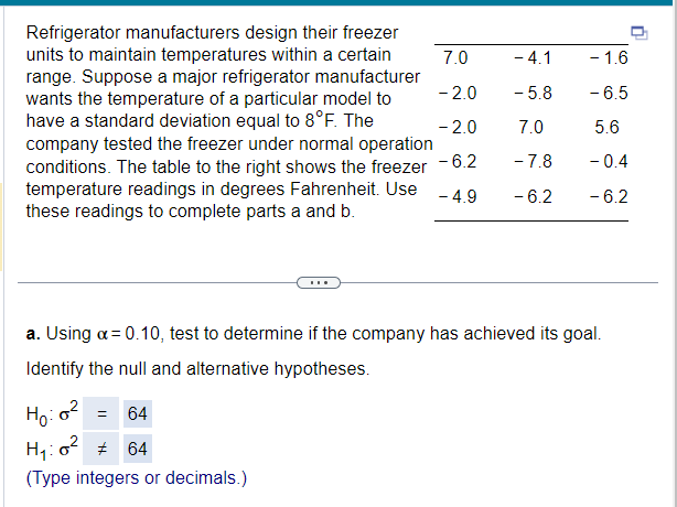 Solved Refrigerator manufacturers design their freezer units | Chegg.com