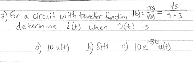 Solved (3 45 3) for a circuit with transfer function His) = | Chegg.com