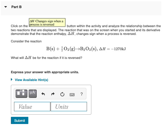 Solved Part A Click the AH is an Extensive Property button | Chegg.com