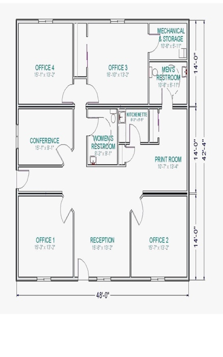 Solved Draw Business Office plan Floor Layout containing the | Chegg.com