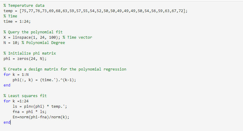 Solved Consider the following temperature data taken over a | Chegg.com