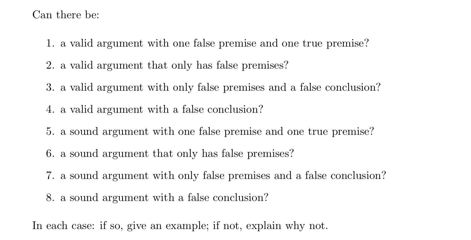 Can there be:a valid argument with only false | Chegg.com