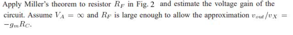 Solved Apply Miller's theorem to resistor Rp in Fig. 2 and | Chegg.com