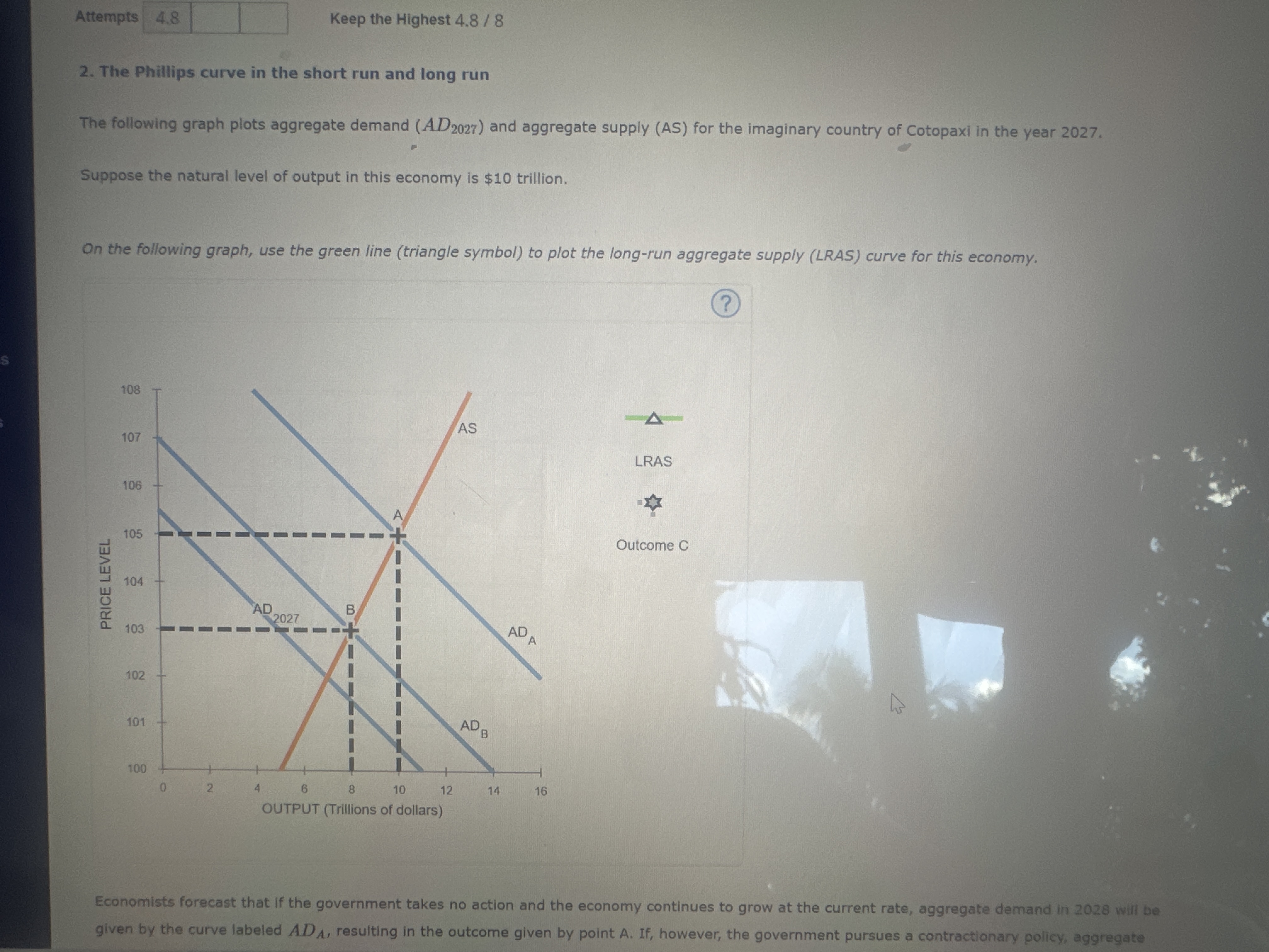 Solved 2. ﻿The Phillips curve in the short run and long | Chegg.com