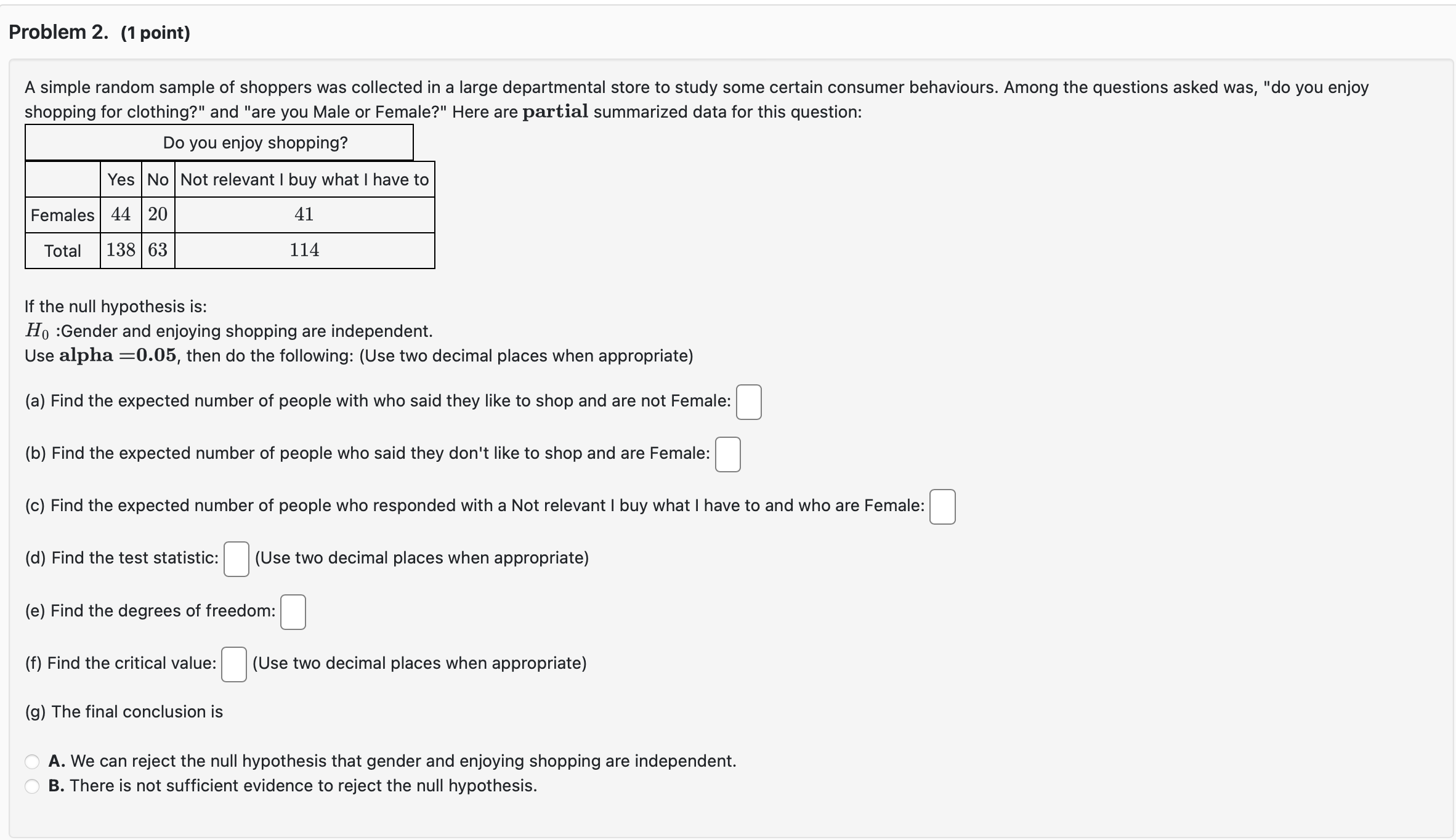 Solved Problem 2. (1 ﻿point) ﻿A simple random sample of | Chegg.com