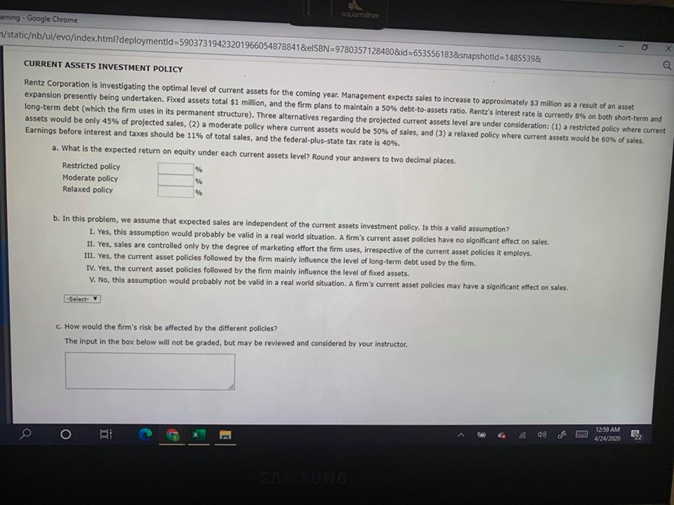 squarminer ох ning - Google Chrome | Chegg.com