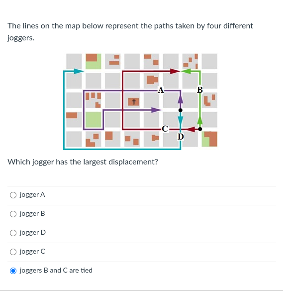 Solved The lines on the map below represent the paths taken | Chegg.com