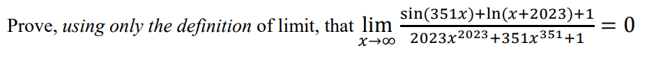 Solved Prove, using only the definition of limit, that | Chegg.com