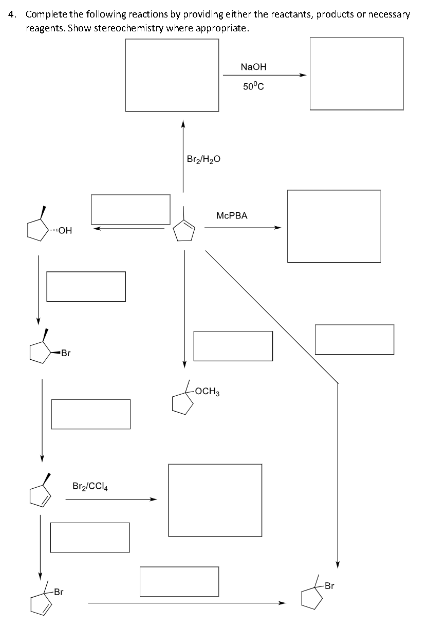 Solved a. ﻿Complete the following reactions by providing the | Chegg.com