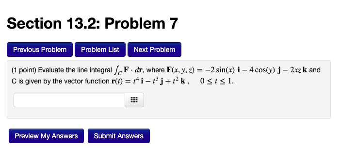 Solved Section 13.2: Problem 7 Previous Problem Problem List | Chegg.com