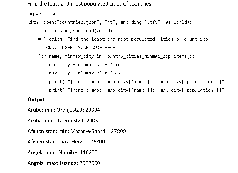 Solved lask-3 Find the total population of capitals of each | Chegg.com