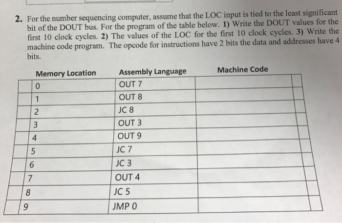 Solved For the number sequencing computer, assume that the | Chegg.com