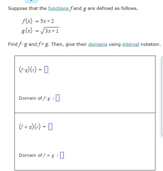 Solved Suppose that the functions f and g are defined as | Chegg.com