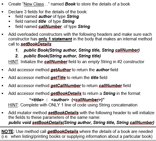 Solved Create New Class Named Book To Store The Detail 