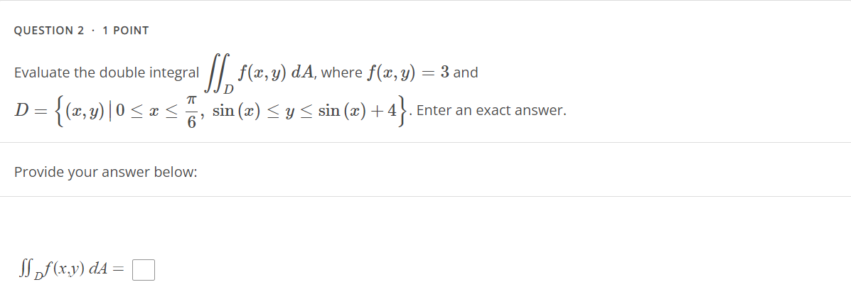 Solved Evaluate the double integral ∬Df(x,y)dA, where | Chegg.com
