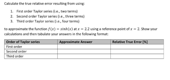 Solved Calculate the true relative error resulting from | Chegg.com