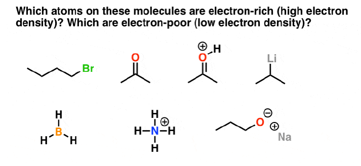 Solved Which atoms on these molecules are electron-rich | Chegg.com