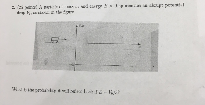 Solved 2. (25 points) A particle of mass m and energy E0 | Chegg.com