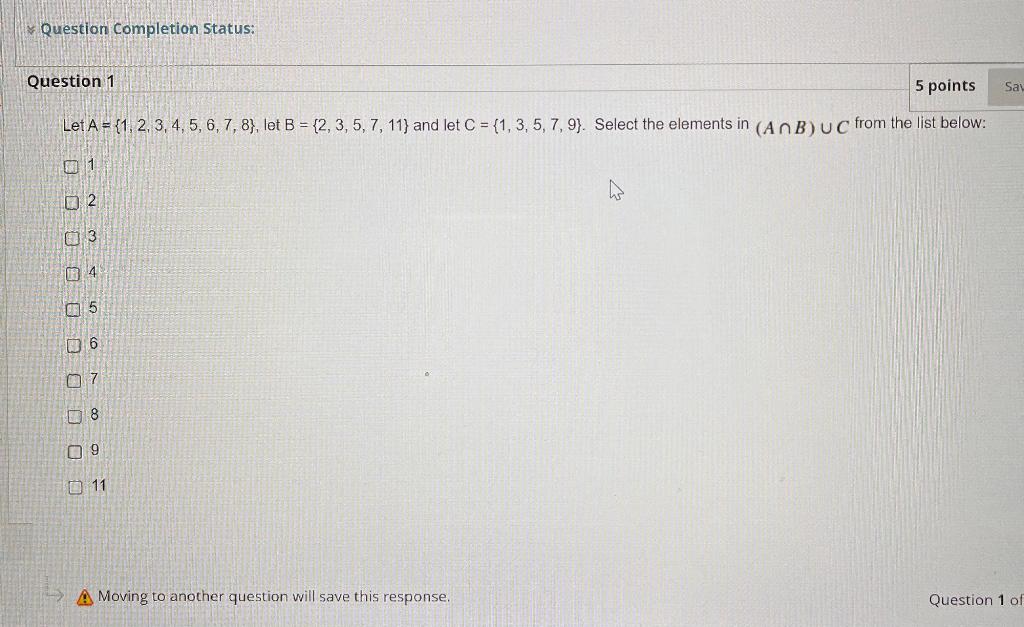 Solved Question Completion Status: Question 1 5 points Say | Chegg.com