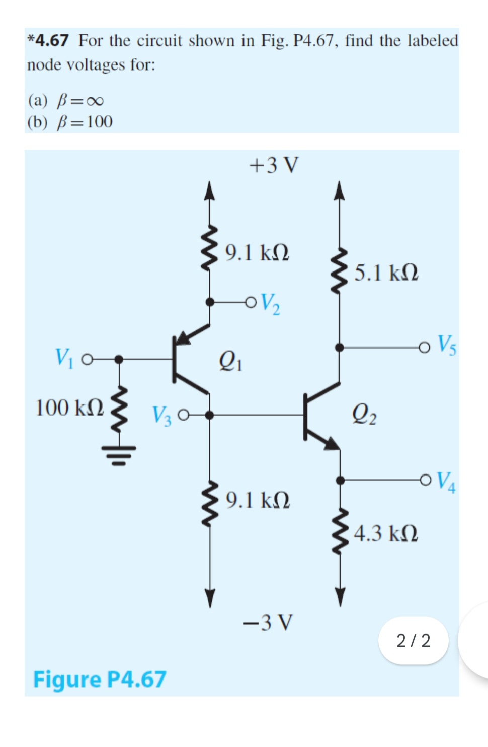 Solved *4.67 For the circuit shown in Fig. P4.67, find the | Chegg.com