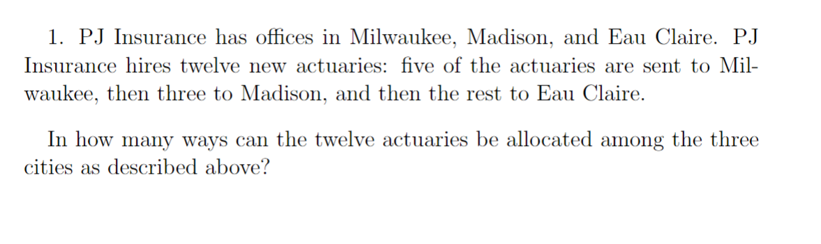 Solved 1. PJ Insurance has offices in Milwaukee, Madison, | Chegg.com