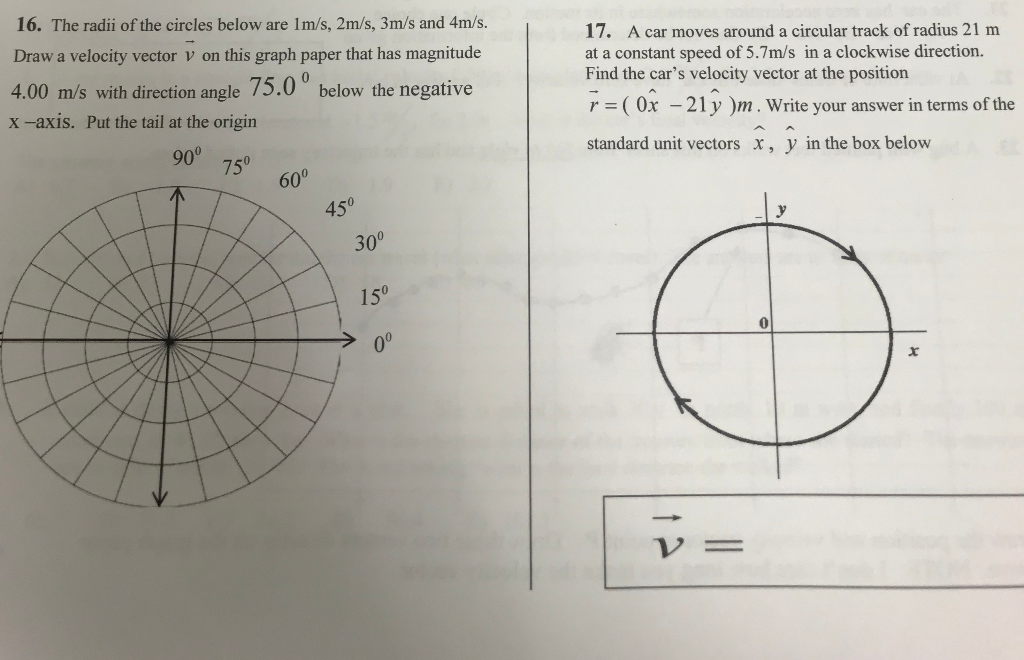 Solved 16. The radii of the circles below are 1m/s, 2m/s, | Chegg.com