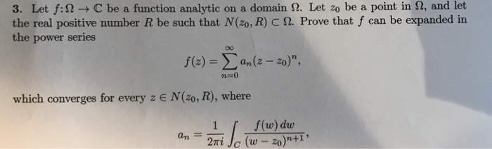 Solved Let f: Ohm rightarrow C be a function analytic on a | Chegg.com