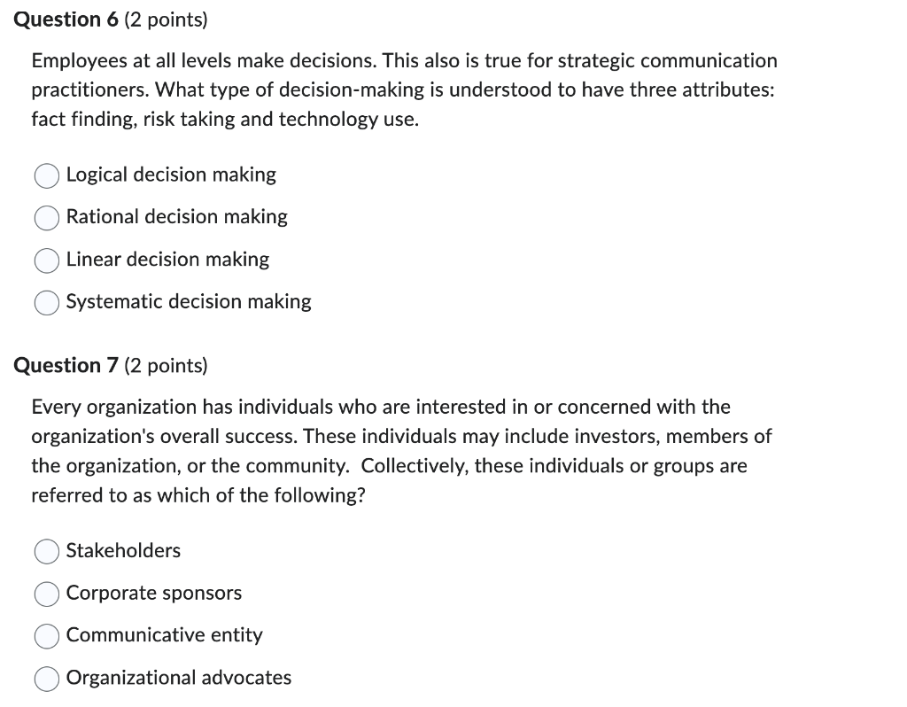 Solved Employees at all levels make decisions. This also is | Chegg.com
