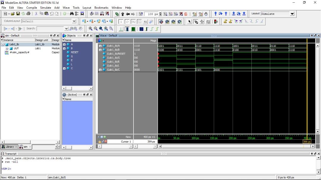 х M ModelSim ALTERA STARTER EDITION 10.10 File Edit | Chegg.com