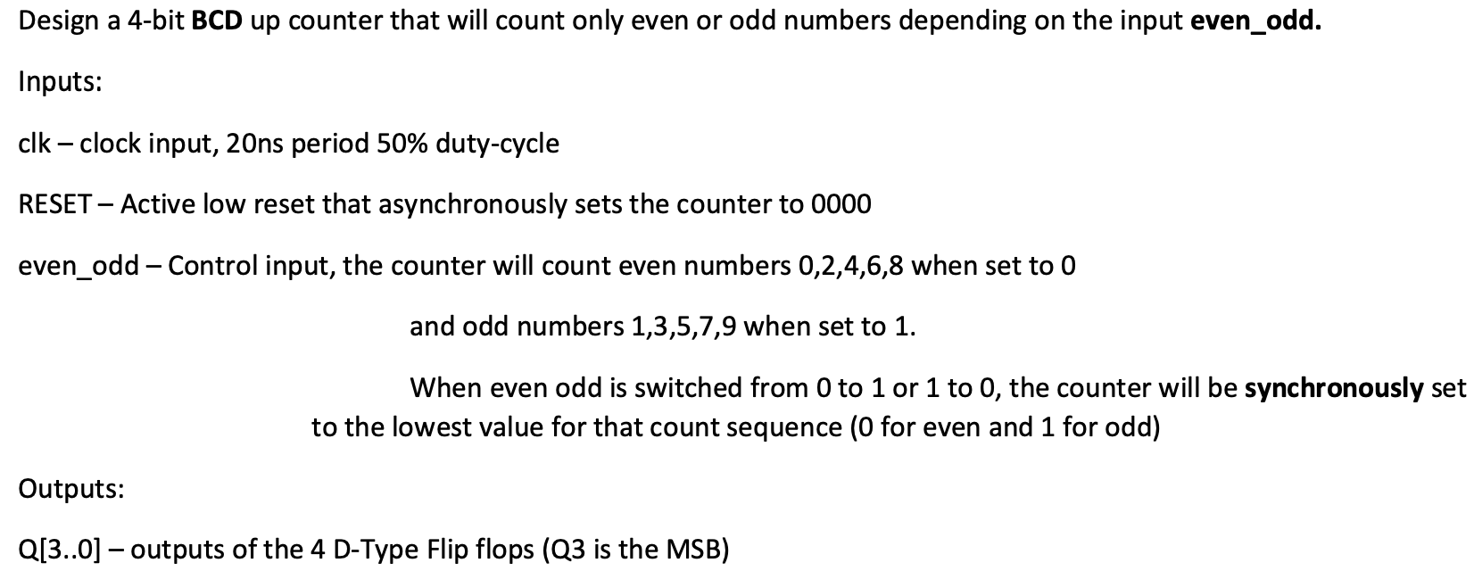 Solved Design a 4-bit BCD up counter that will count only | Chegg.com