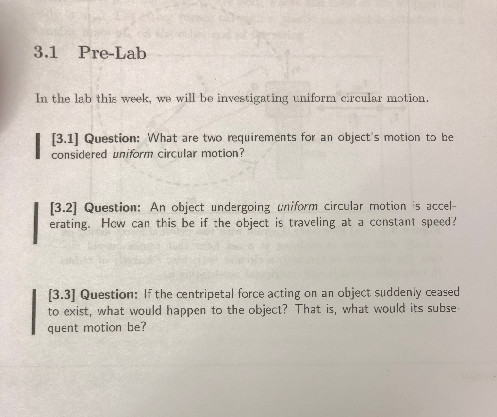 Solved 3.1 Pre-Lab In the lab this week, we will be | Chegg.com