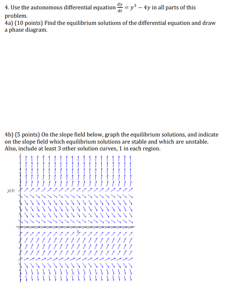 Solved 4. Use the autonomous differential equation ay = y3 – | Chegg.com