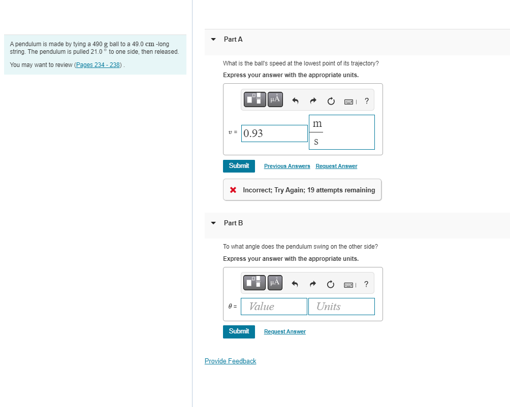 Solved X Incorrect; Try Again; 19 attempts remaining Part B | Chegg.com