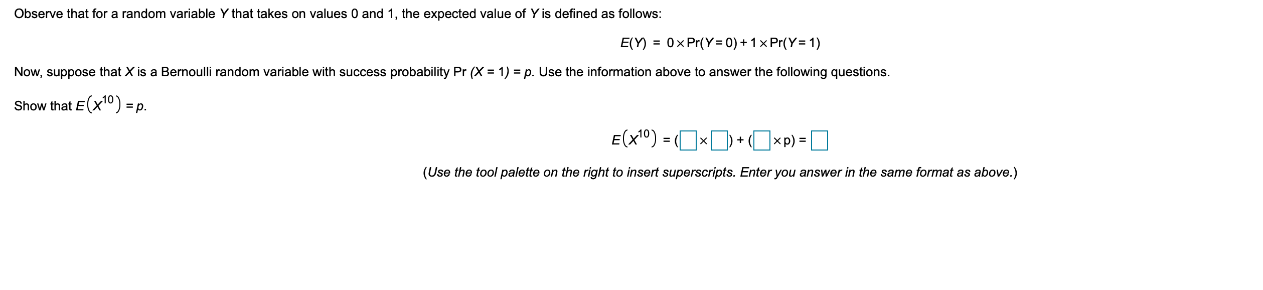 Solved Observe that for a random variable Y that takes on | Chegg.com