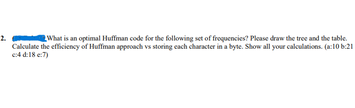 Solved What is an optimal Huffman code for the following set | Chegg.com