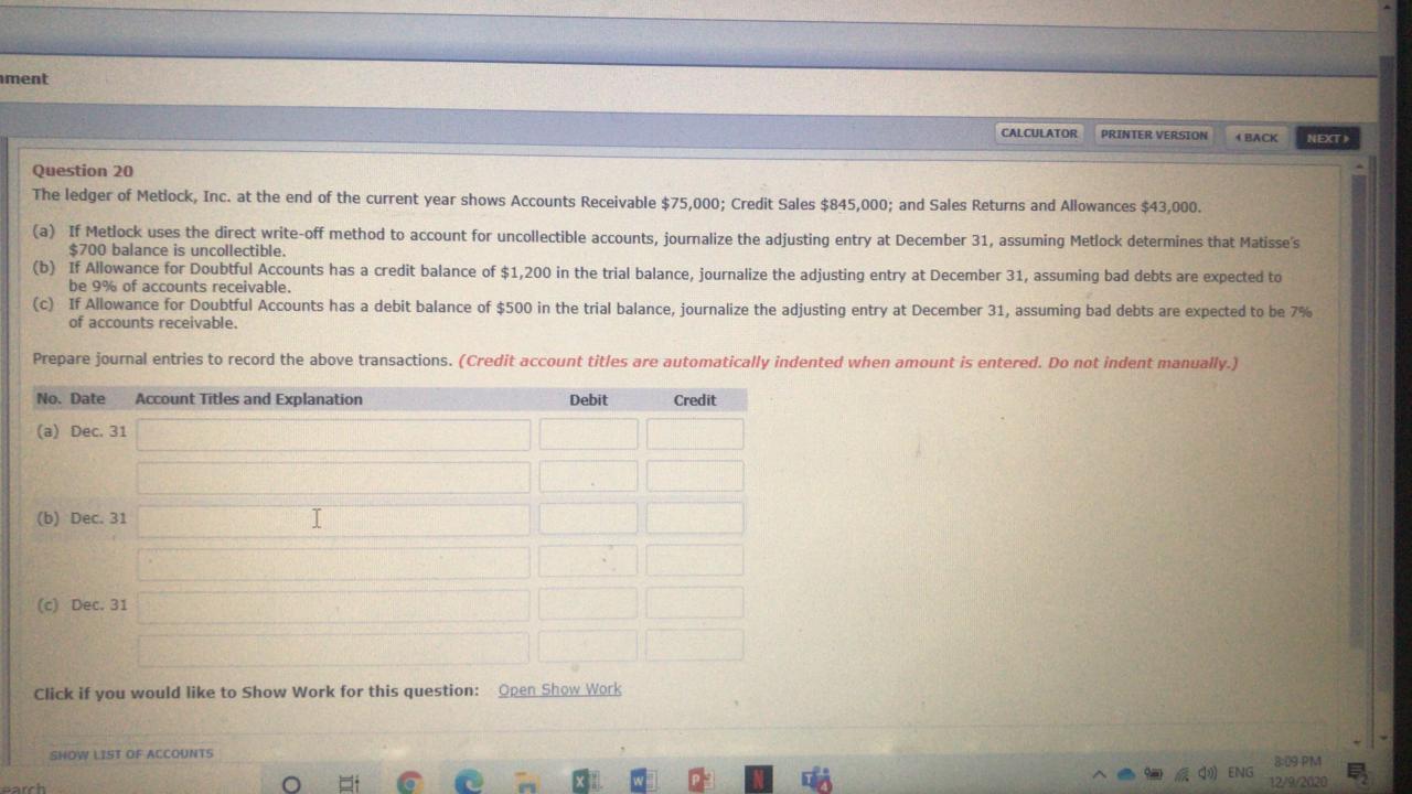 Solved ament CALCULATOR PRINTER VERSION 4 BACK NEXT Question | Chegg.com